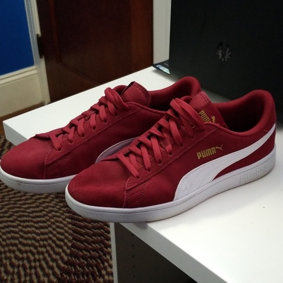 Puma | Shoes | Puma Red Suede Classic Sneakers Size 1 | Poshmark
